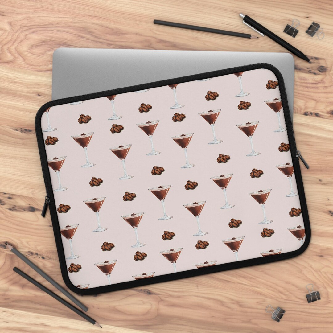 Espresso Martini Pattern Laptop Sleeve, Coffee Cocktail Neapolitan ...