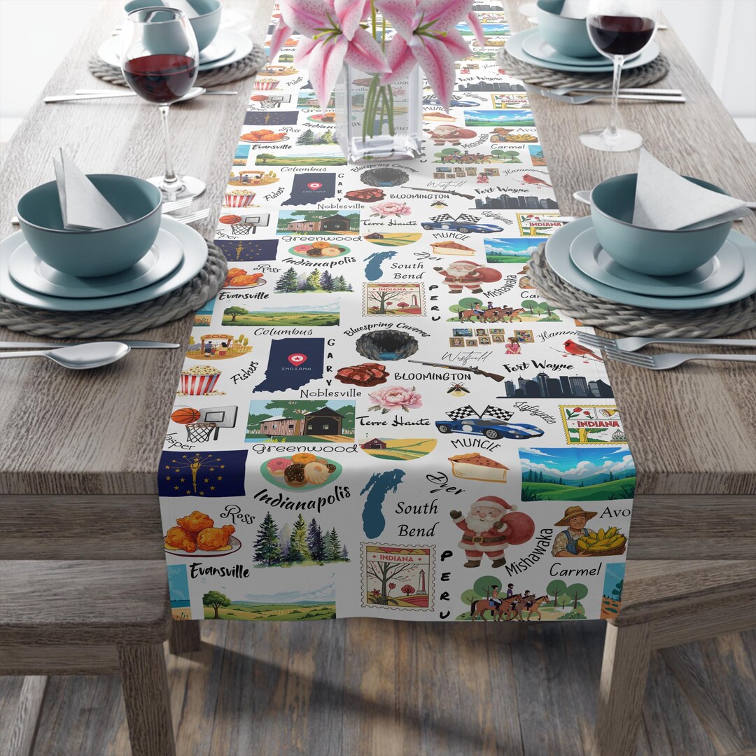 Indiana Themed Table Runner, Hoosier State Home Decor, Party ...