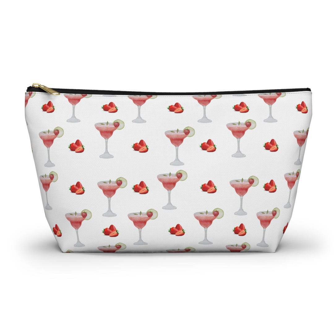Strawberry Daiquiri Themed Accessory Pouch W T-bottom, Cocktails Makeup ...