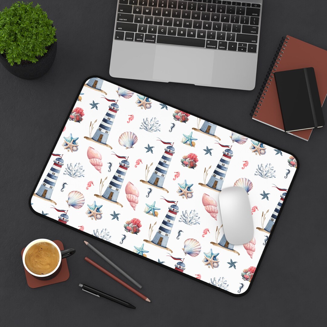 Lighthouse Desk Mat, Beach Lover Mouse Pad, Cute Computer Accessories ...