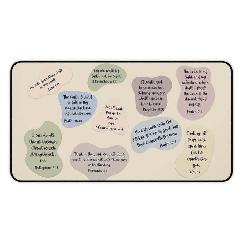 Bible Affirmations Desk Mat, Inspirational Bible Verse Pad, Religious ...