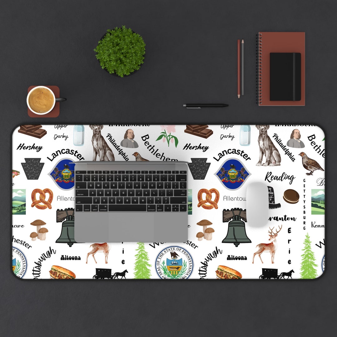 Pennsylvania Lover Desk Mat, PA State Mouse Pad, Cute Computer Home ...