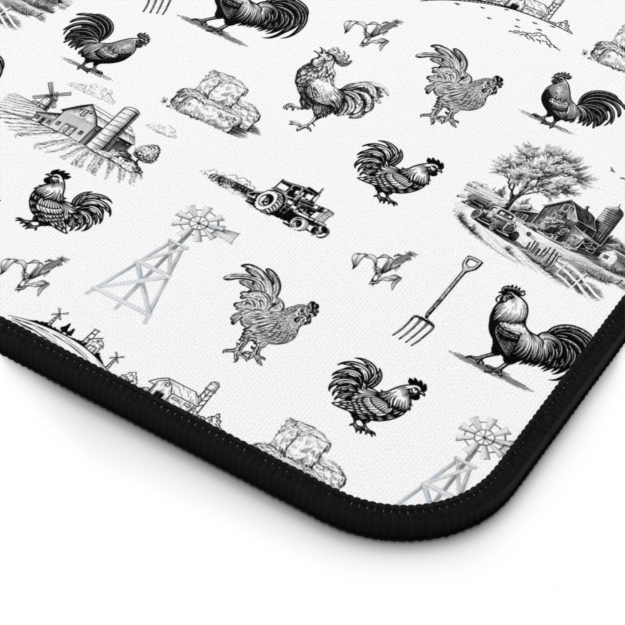Vintage Rooster Desk Mat, Farmhouse Style Home Office Computer ...