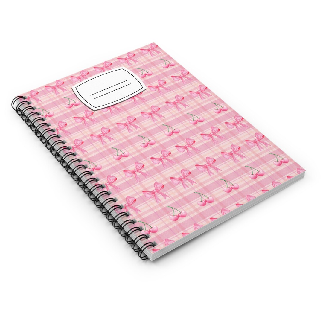 Pink Cherries & Bows Spiral Notebook: Coquette Style Writing Journal - Etsy