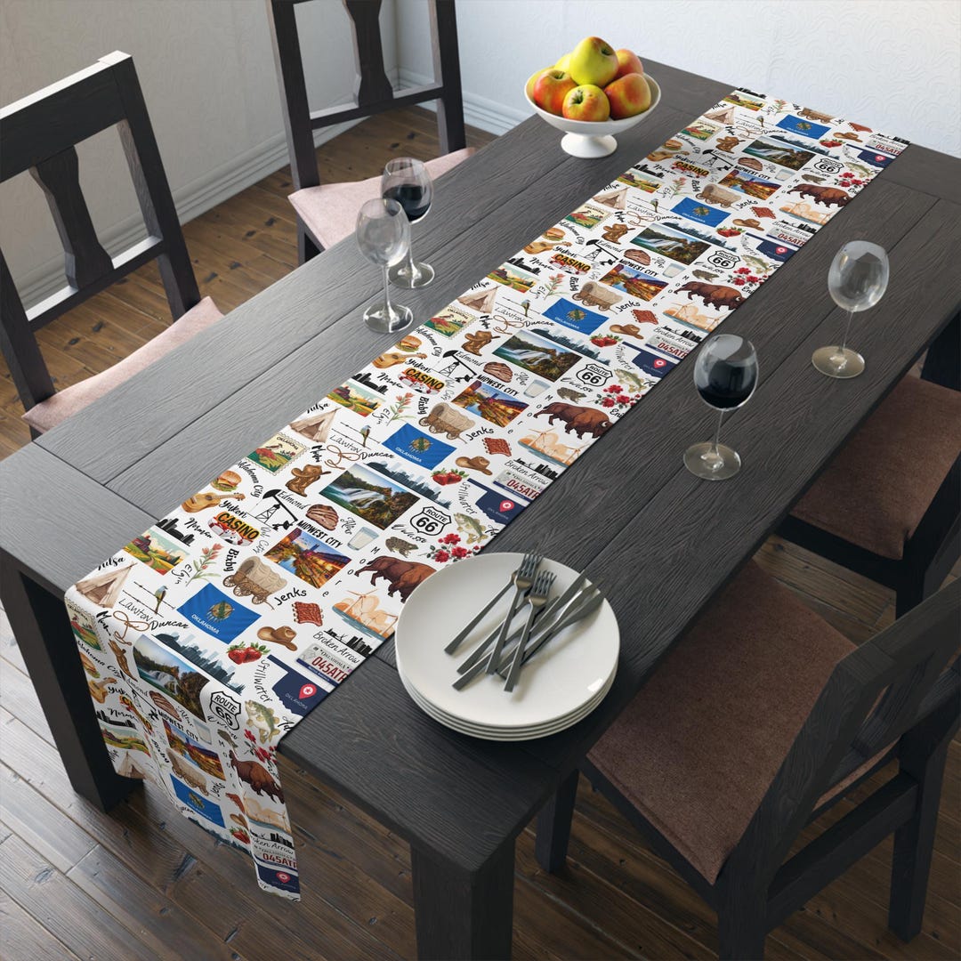 Oklahoma Themed Table Runner, Heart of Dixie State Pride Decor ...