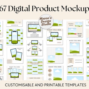 67 Digital Product Mockups | Mockup Template | Canva Listing Template ...