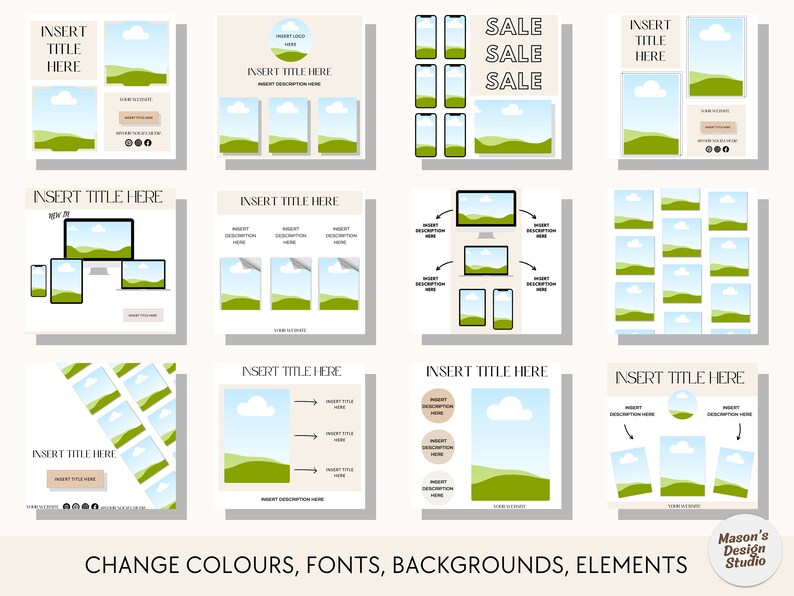 67 Digital Product Mockups | Mockup Template | Canva Listing Template ...
