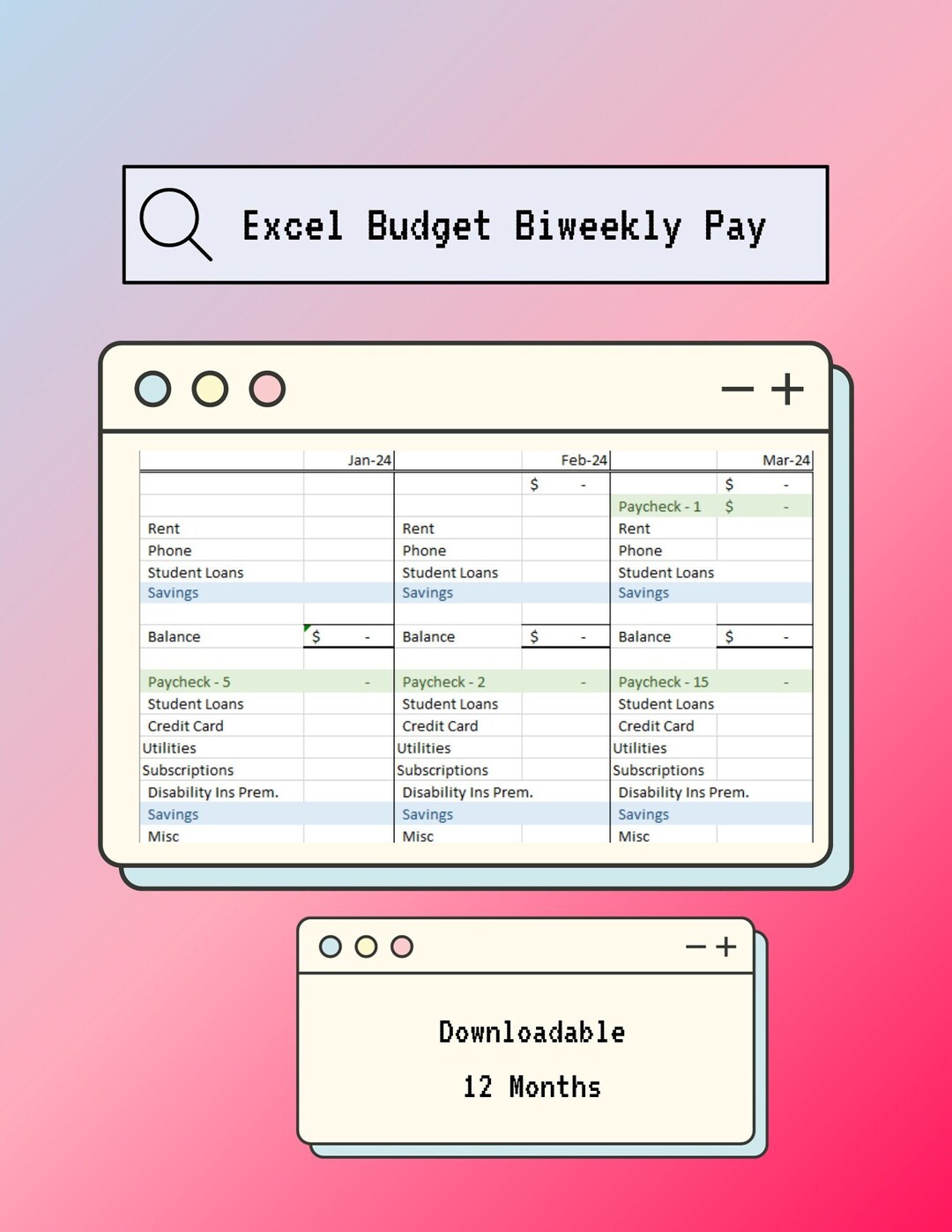 Monthly Budget Plan for Biweekly Paycheck - Etsy