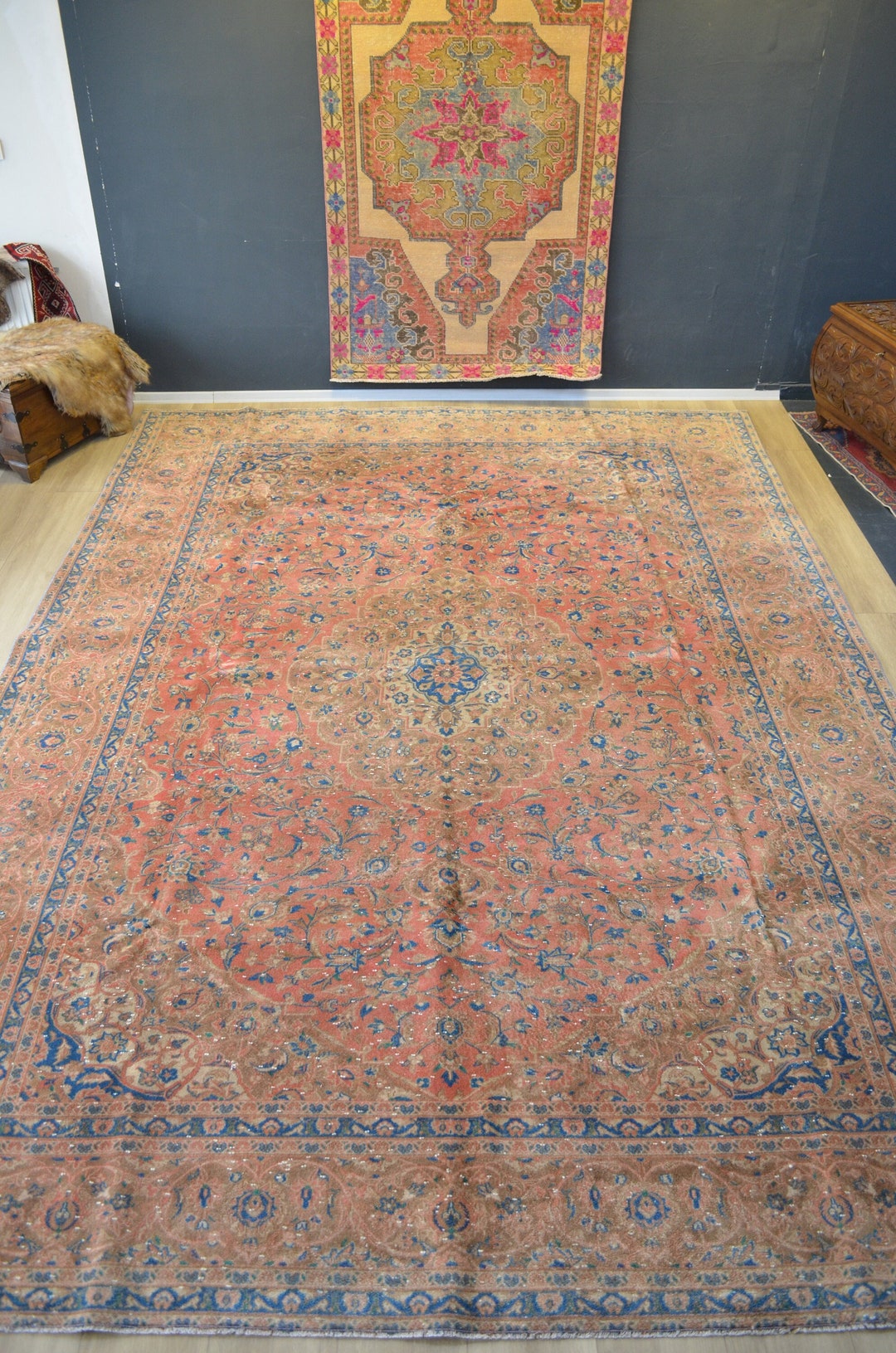 9x13 Hand-knotted Large Persian Heriz Area Rug Boho Design Handmade ...