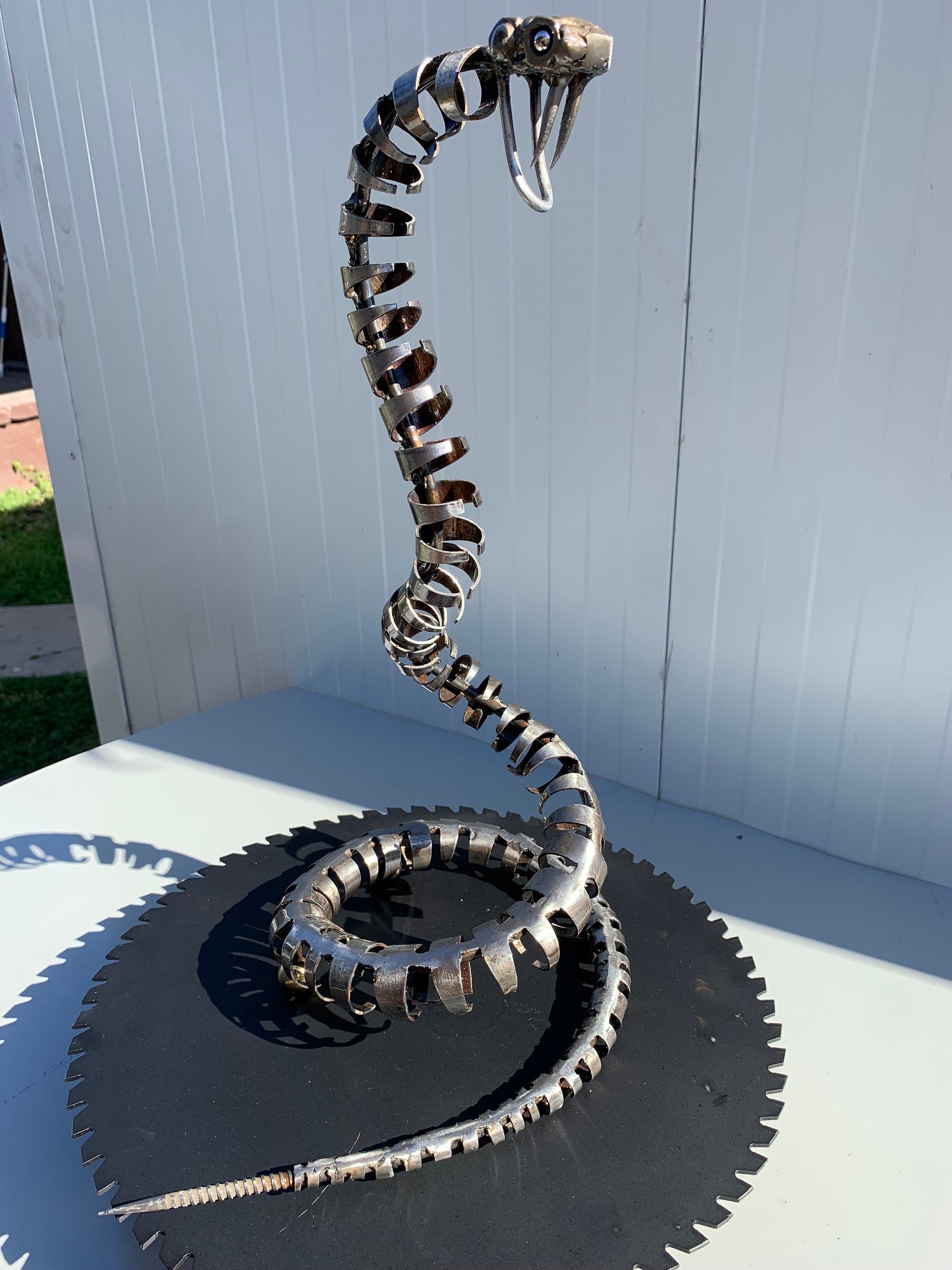 Snake Fine Art Sculpture Handcrafted Junk Metal Art - Etsy