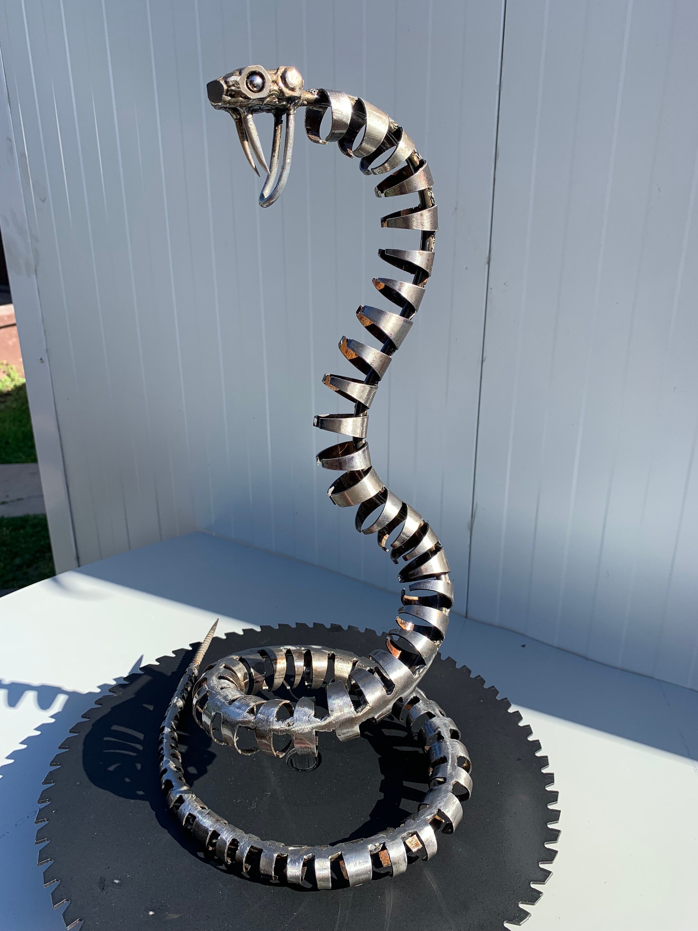 Snake Fine Art Sculpture Handcrafted Junk Metal Art - Etsy