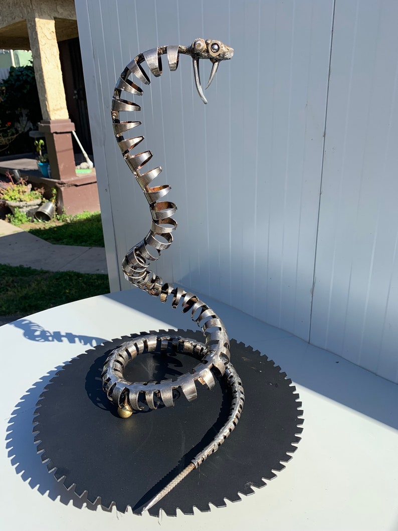 Snake Fine Art Sculpture Handcrafted Junk Metal Art - Etsy