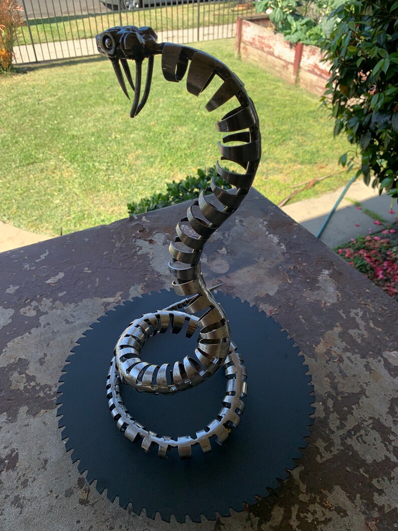 Snake Fine Art Sculpture Handcrafted Junk Metal Art - Etsy