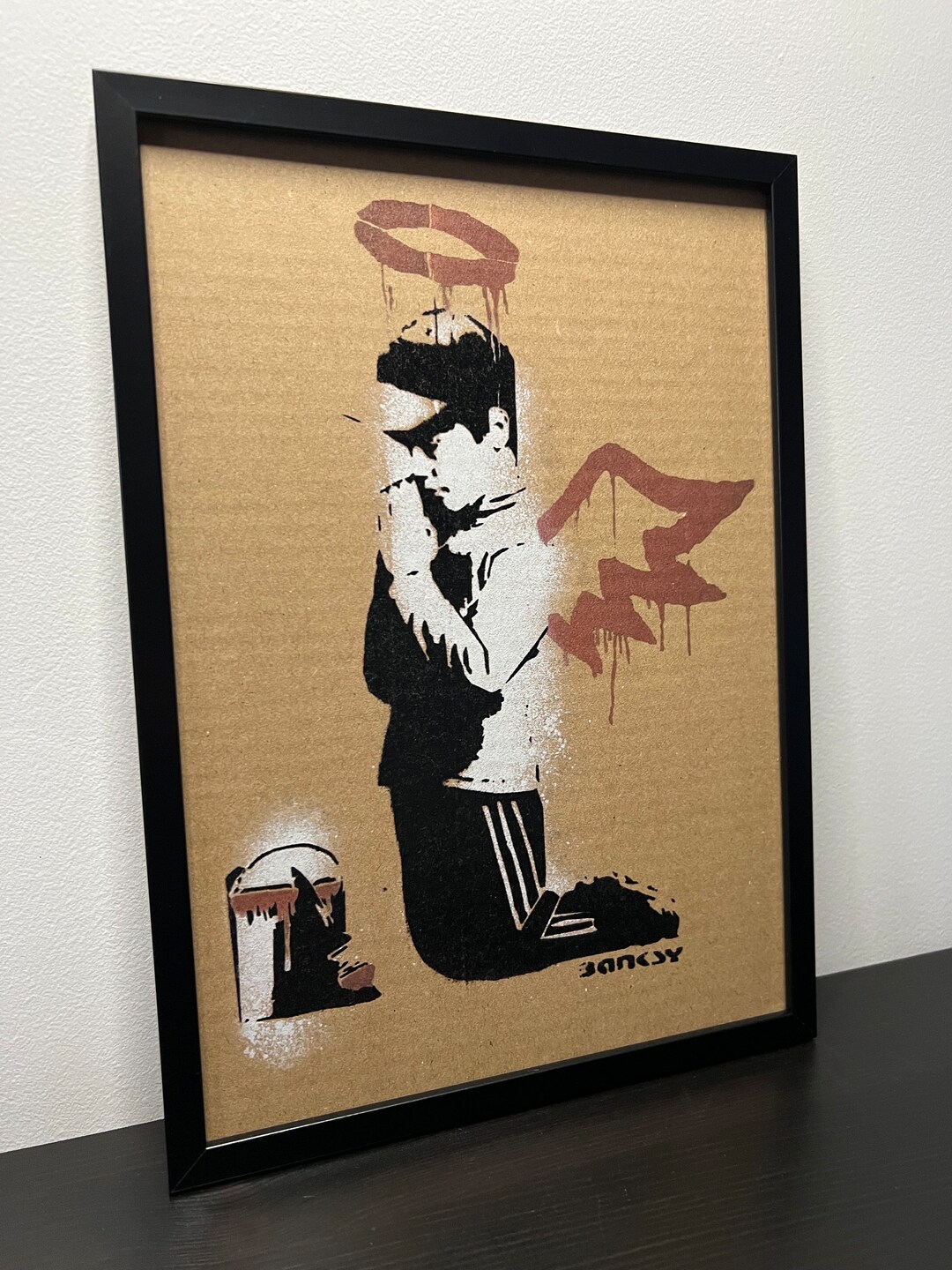 BANKSY after: Very RARE Piece From Dismaland. Stencil on Cardboard ...