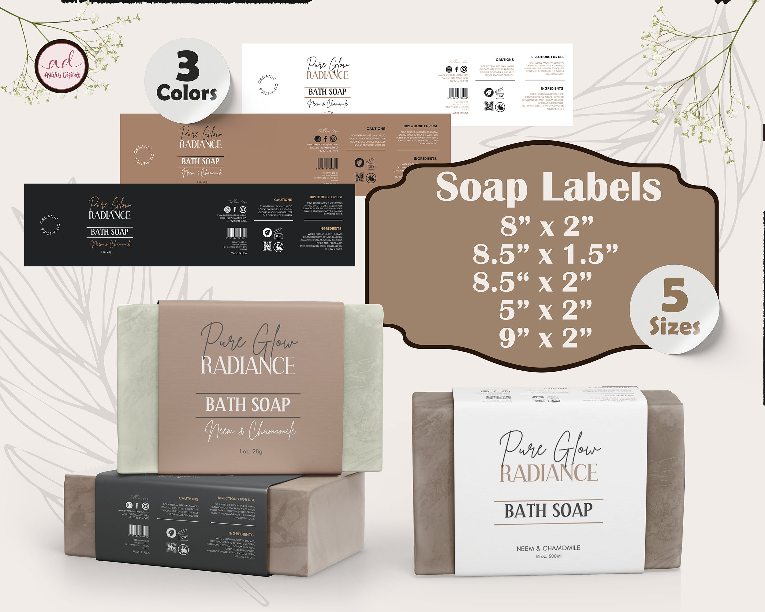 Editable Cosmetic Label Templates, Stylish Cosmetic Product Label ...