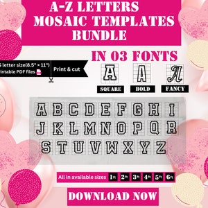 All Letters Mosaic Templates, Mosaic Alphabet, Balloon Letters, Giant ...