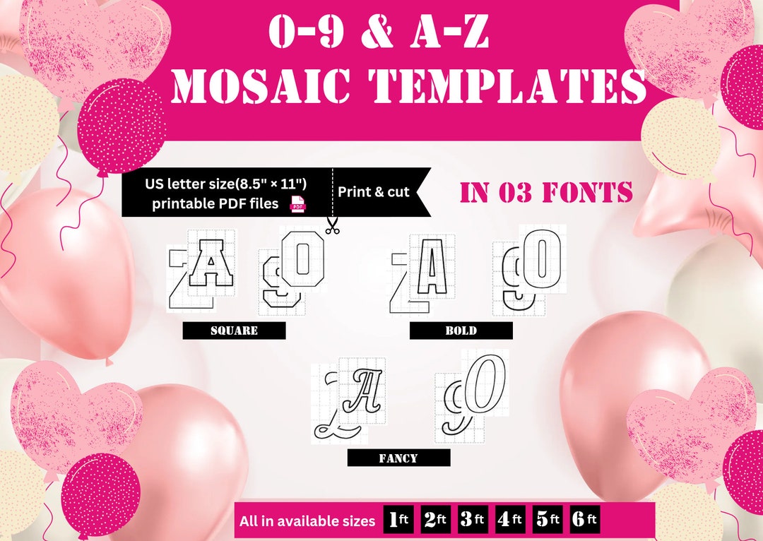 Marquee Letters, Mosaic Templates, Mosaic From Balloons Template ...