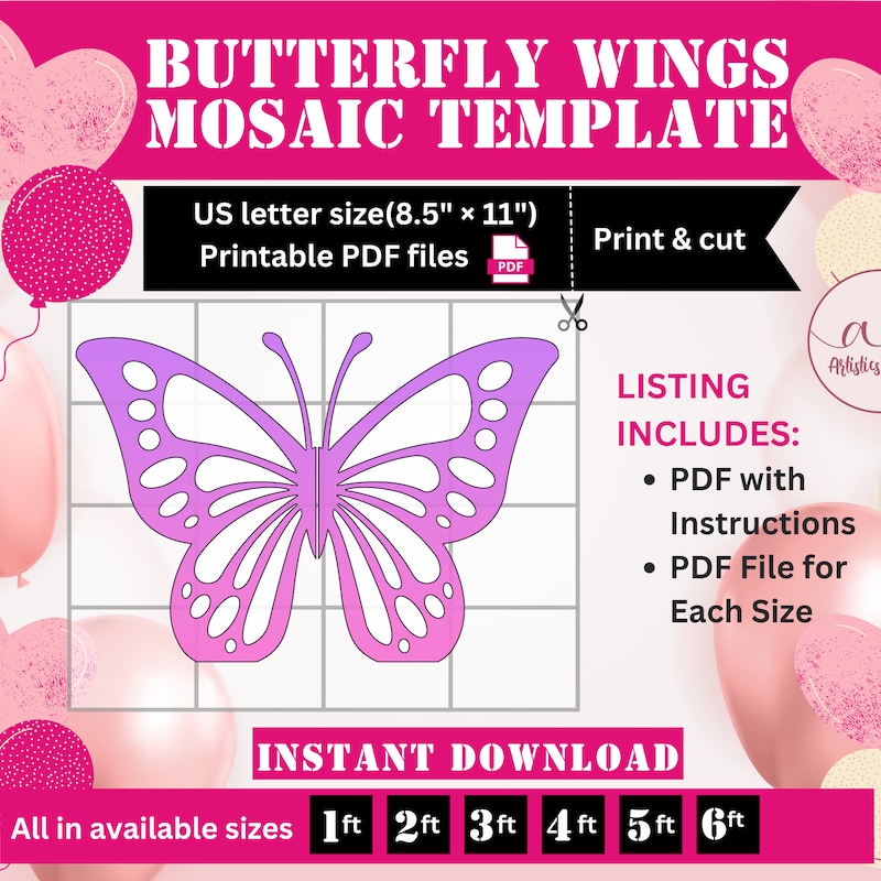 Butterfly Wing Template Pdf - Etsy UK