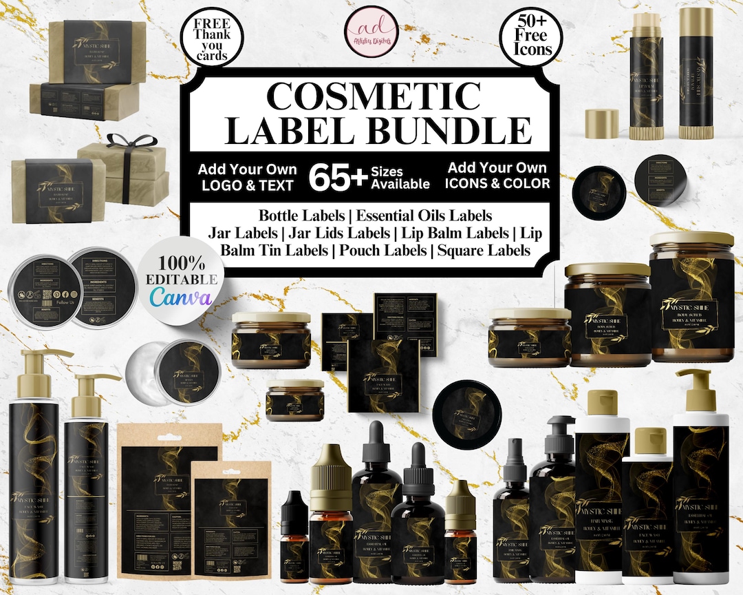 Editable Cosmetic Label Templates, Stylish Cosmetic Product Label ...