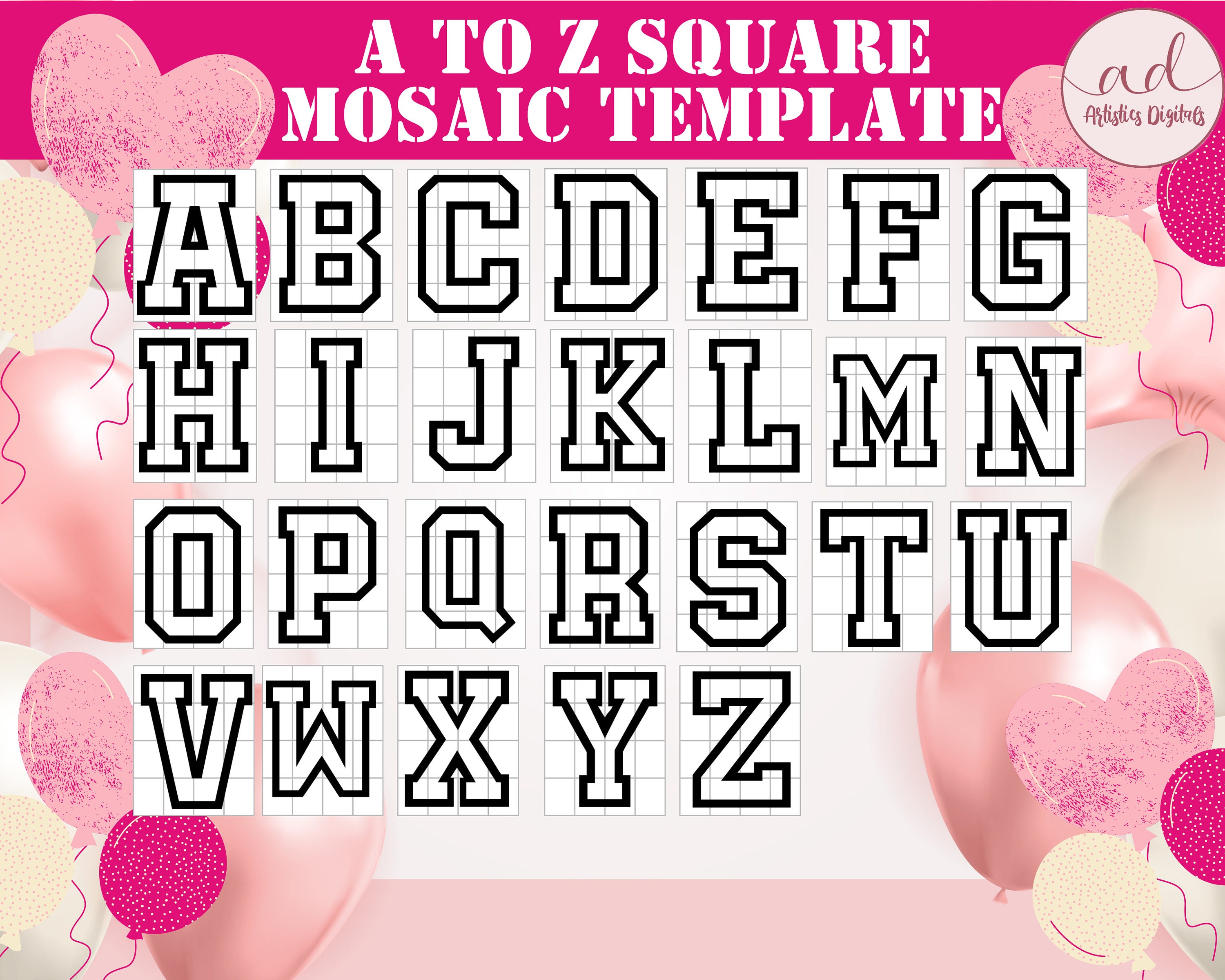 A-Z All Size Marquee Letters Mosaic Templates, Big Letters, Letter ...