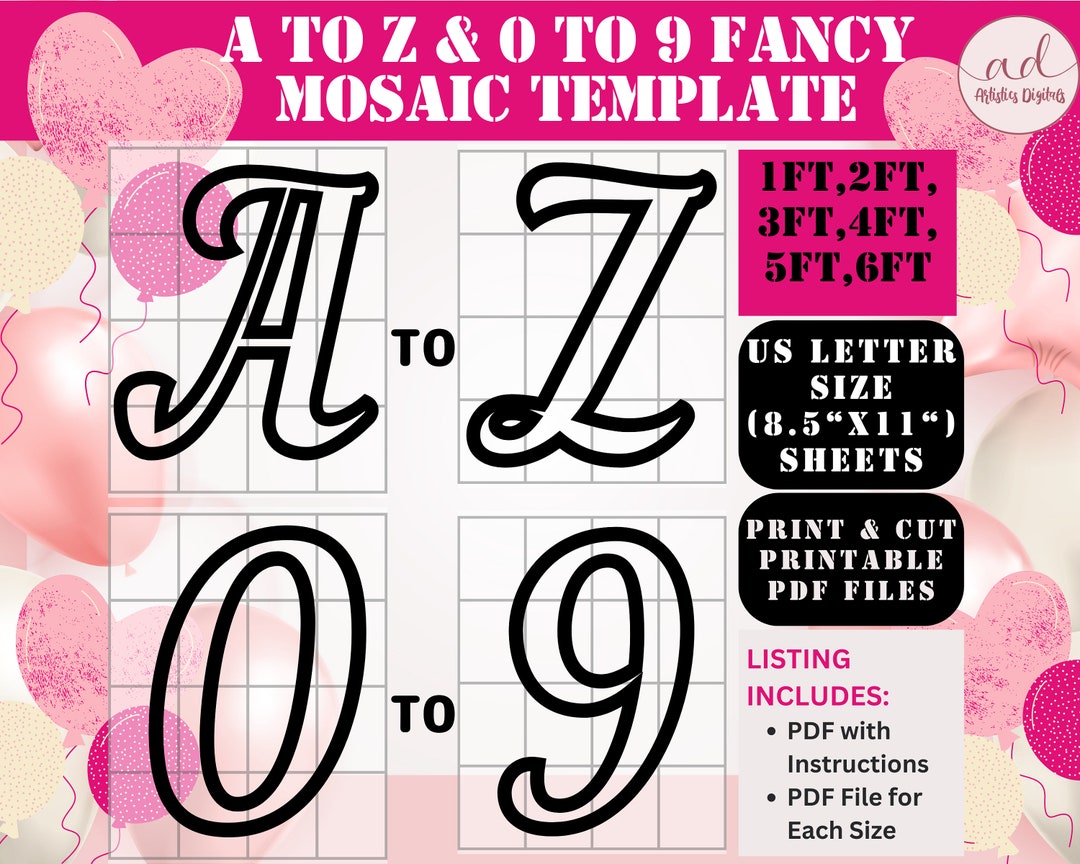 Marquee Letters, Mosaic Templates, Mosaic From Balloons Template ...