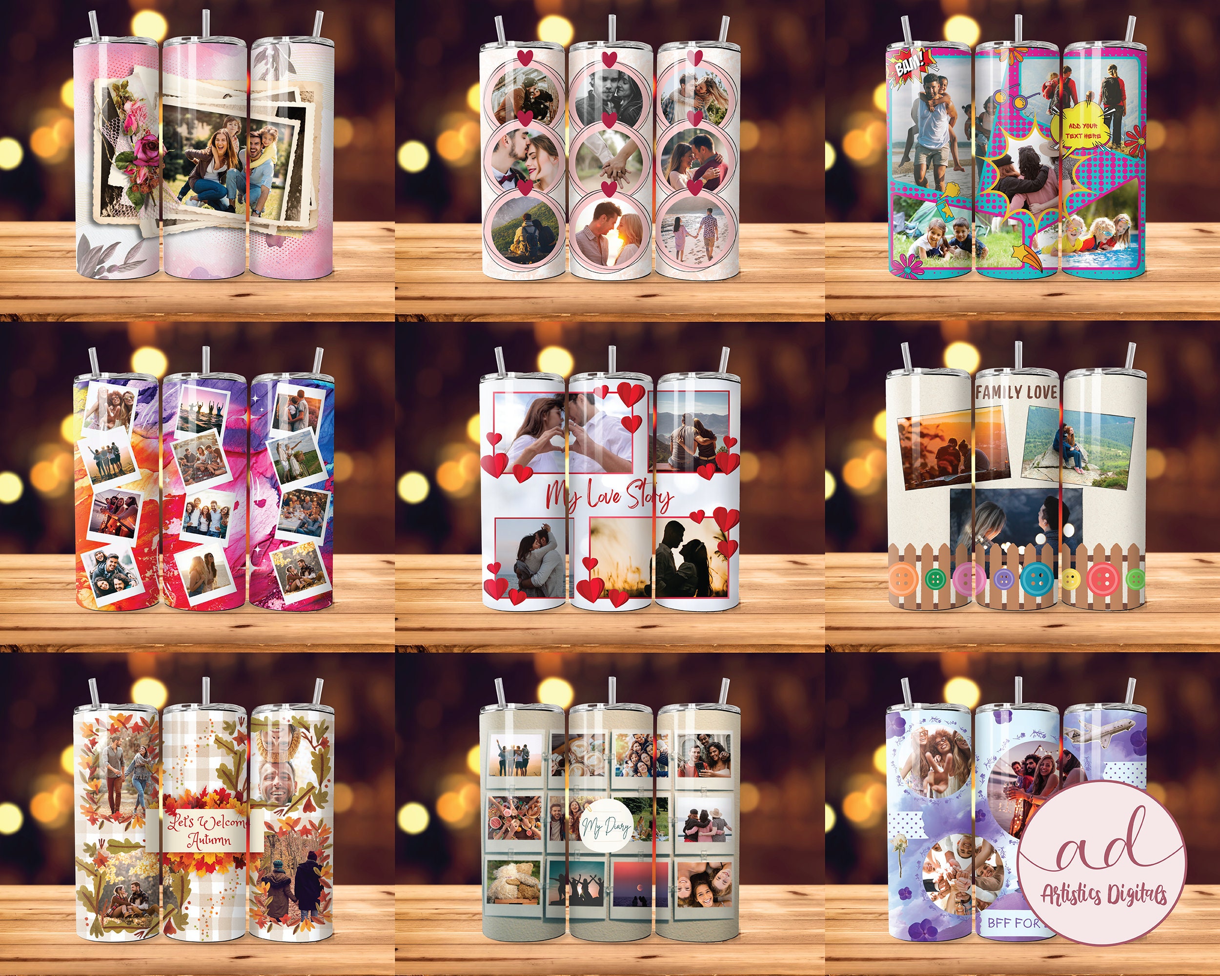 150+ Add Your Own Photo Tumbler Wrap Bundle, Own Photo Self Editable ...