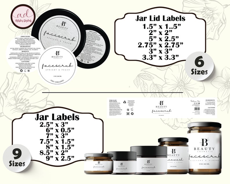 Editable Cosmetic Label Templates, Stylish Cosmetic Product Label ...