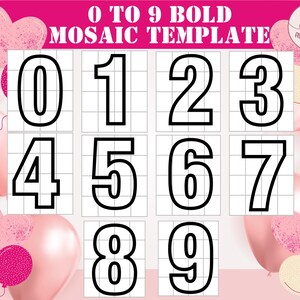All Marquee Numbers Template, Number Mosaic Template, Mosaic From ...