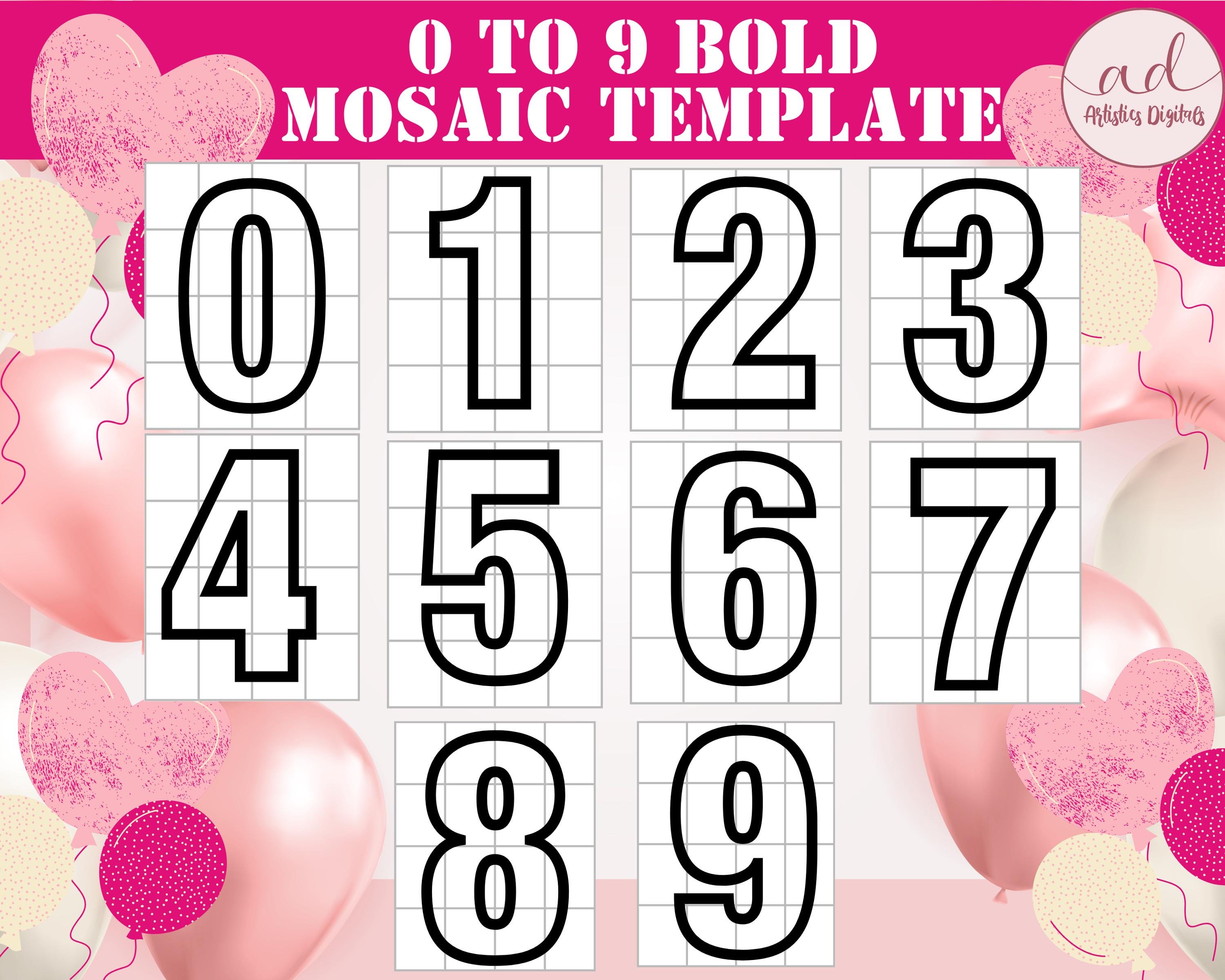 All Marquee Numbers Template, Number Mosaic Template, Mosaic From ...