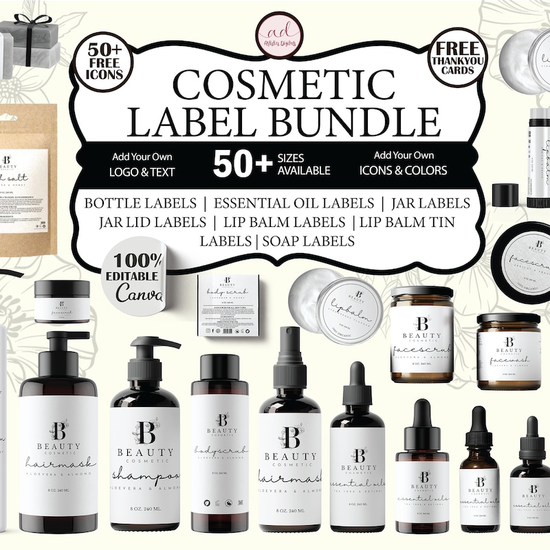 Luxury Cosmetic Jar Label - Etsy