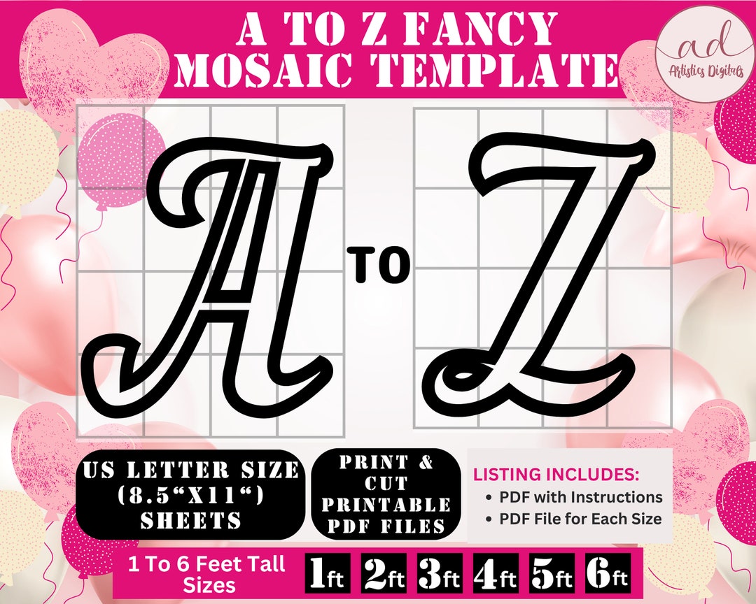 A-Z All Size Marquee Letters Mosaic Templates, Big Letters, Letter ...