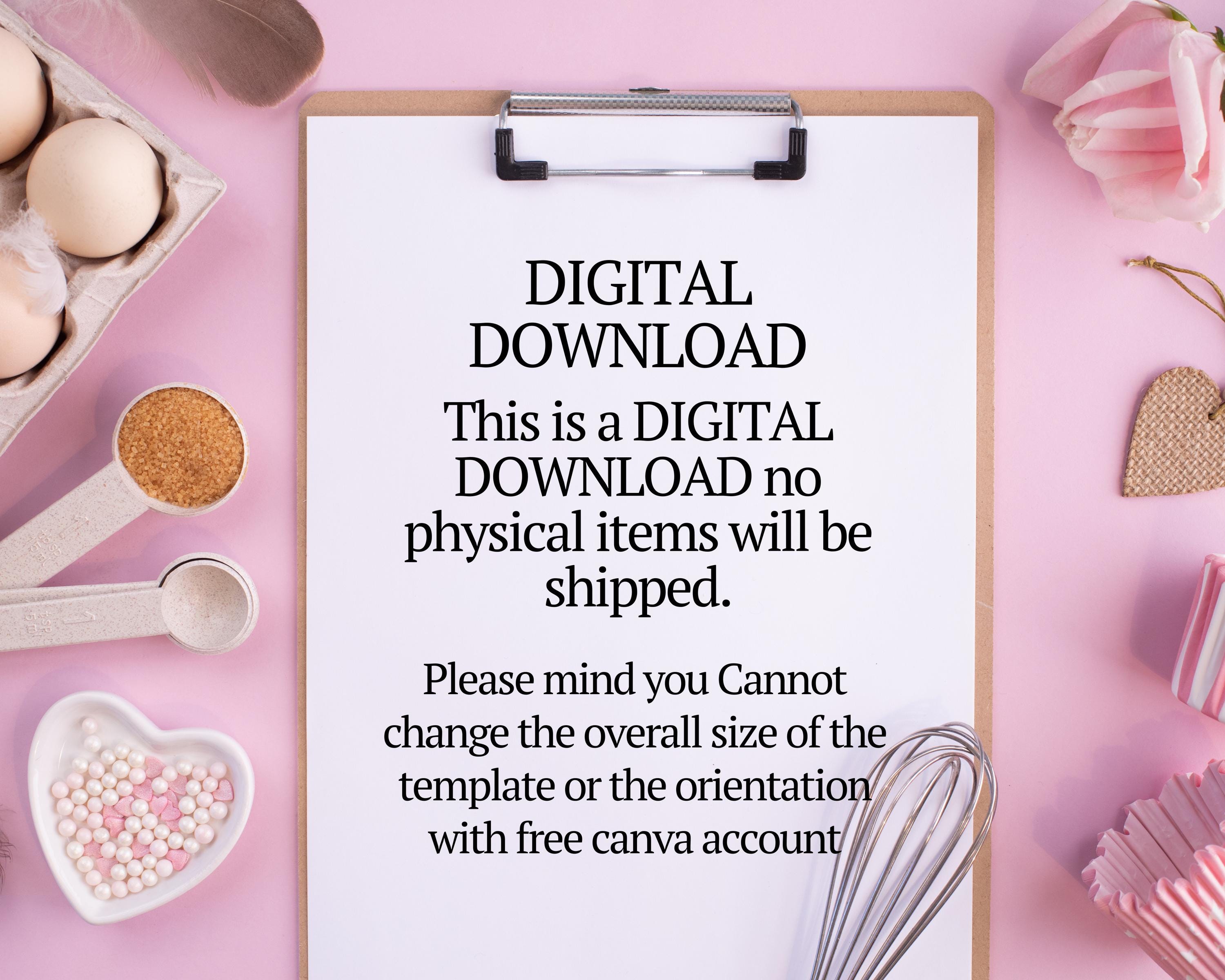Editable Cake Price List Template, Small Business Menu Card, Price List ...