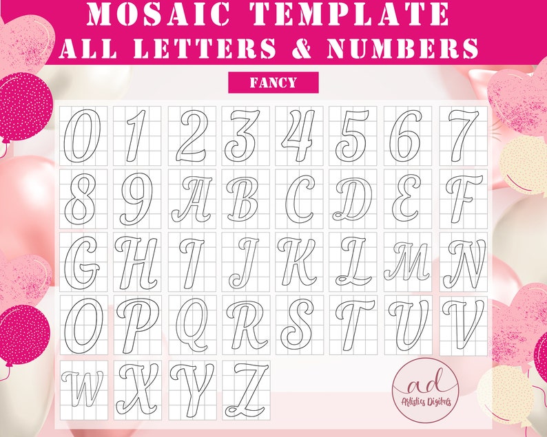 Marquee Letters, Mosaic Templates, Mosaic From Balloons Template ...