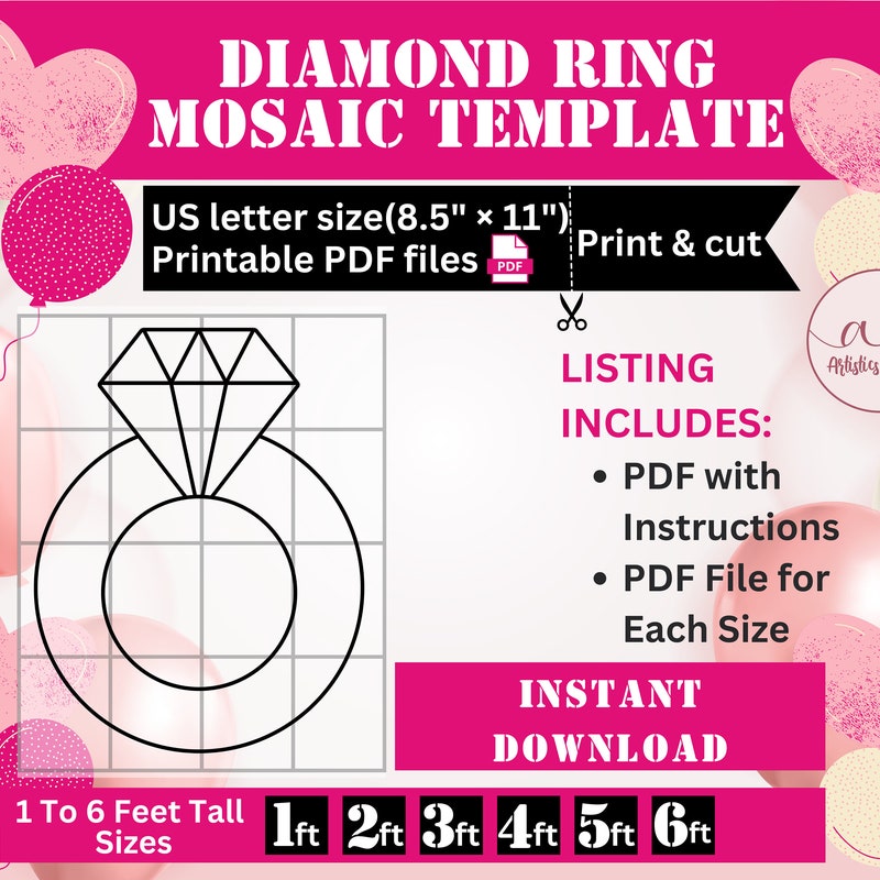 Mosaic Diamond Ring - Etsy