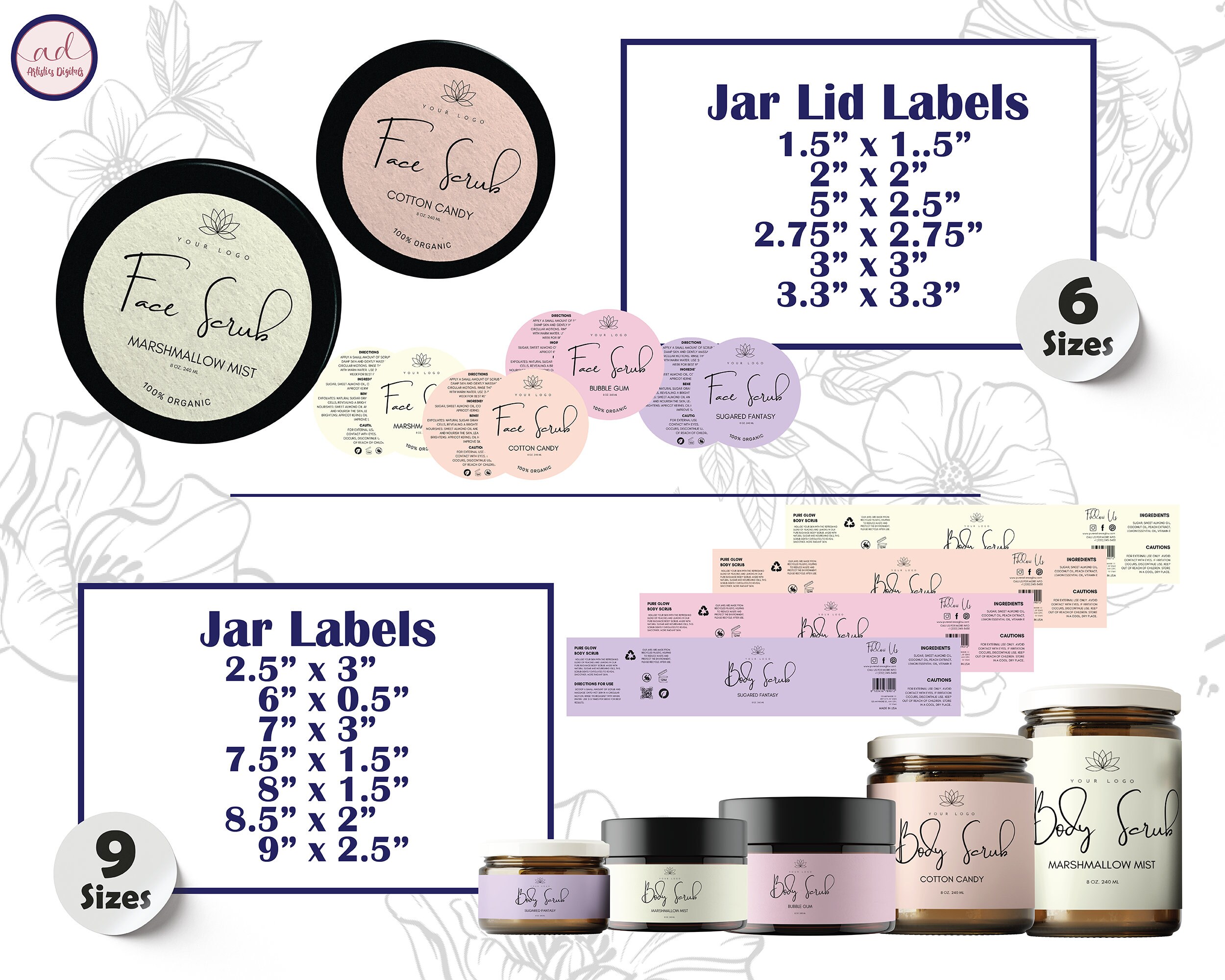 Editable Cosmetic Label Templates, Stylish Cosmetic Product Label ...