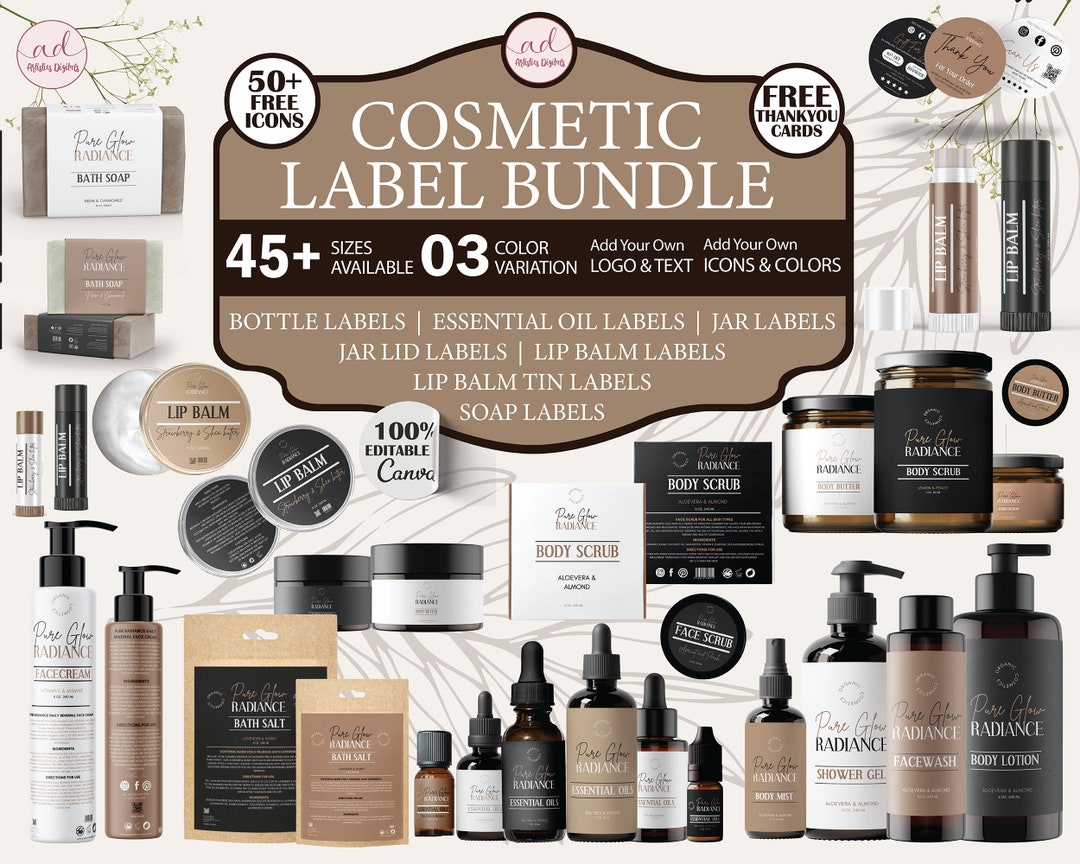 Editable Cosmetic Label Templates, Stylish Cosmetic Product Label ...