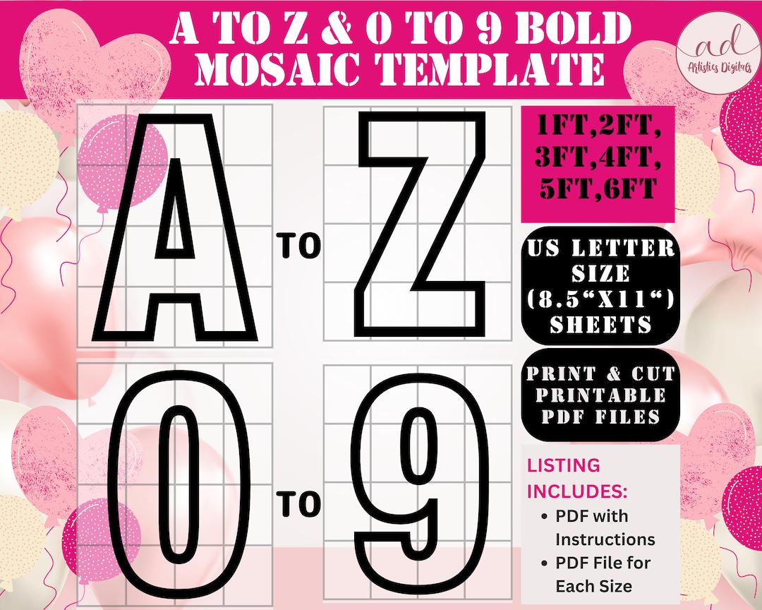 Marquee Letters, Mosaic Templates, Mosaic From Balloons Template ...
