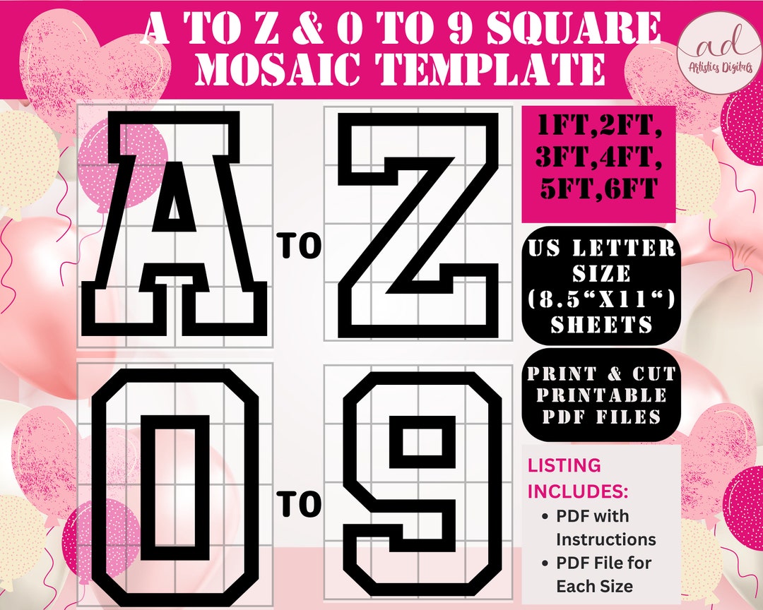 Marquee Letters, Mosaic Templates, Mosaic From Balloons Template ...