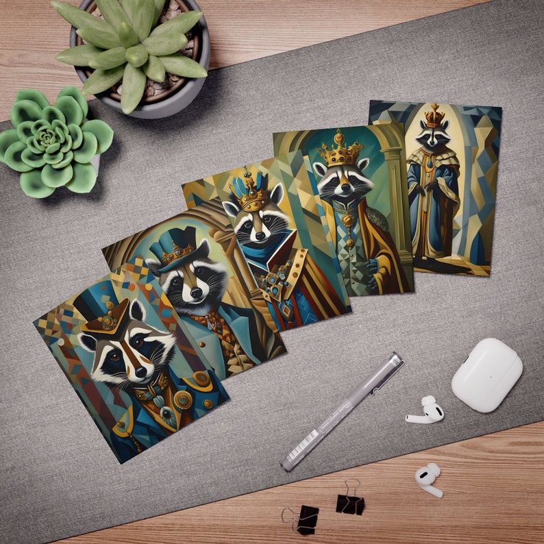 Royal Raccoon Greeting Card 5-pack - Etsy