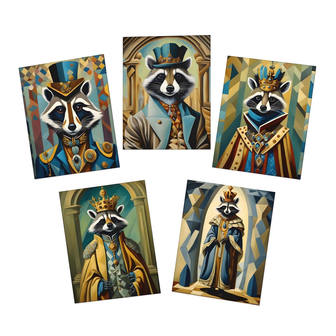 Royal Raccoon Greeting Card 5-pack - Etsy