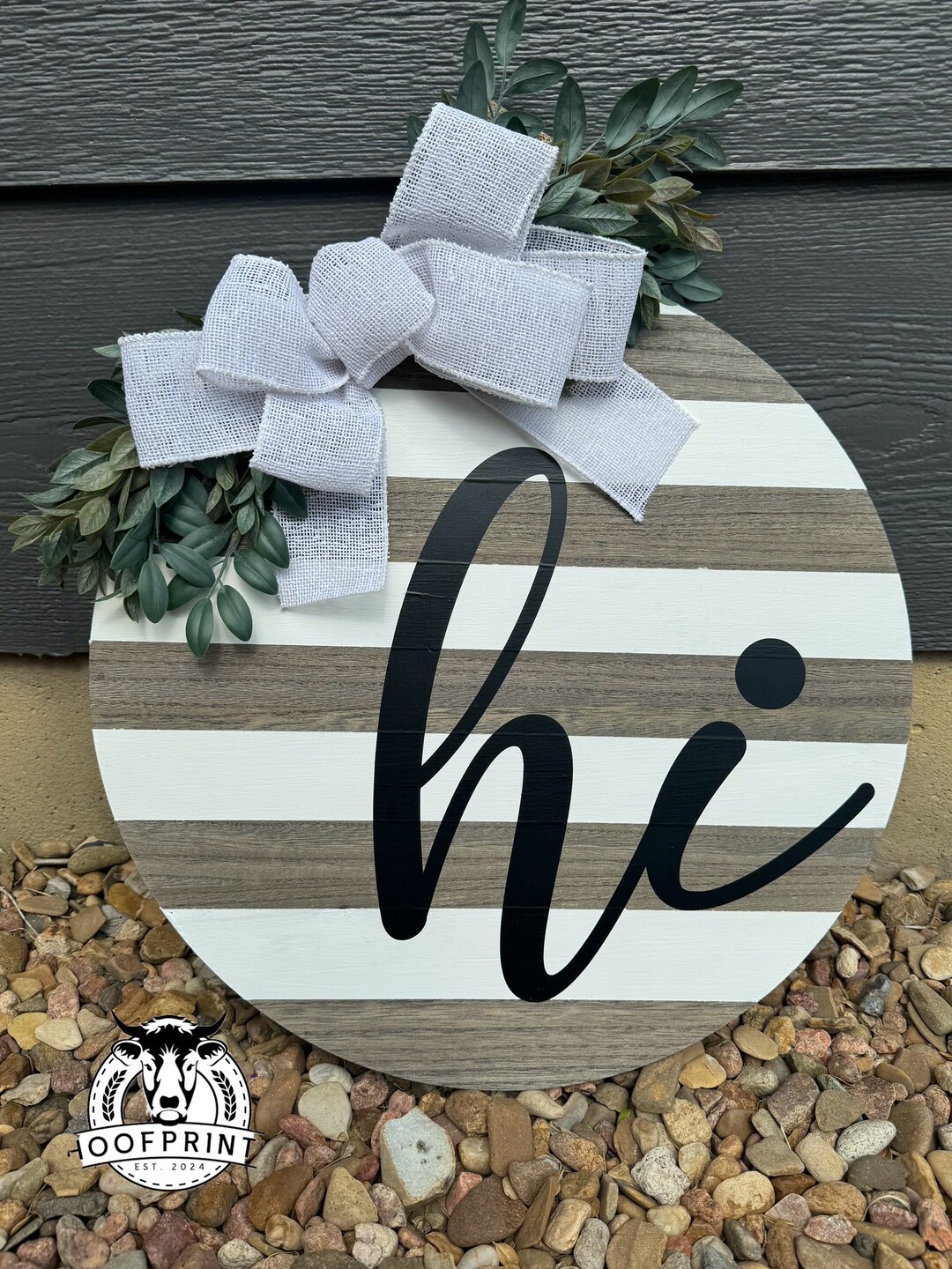 Hi Front Door Sign | Hi Sign | Front Door Wreath | Front Door Hanger ...