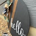 Hello Front Door Deco Hello Sign Front Door Wreath Front Door Hanger ...