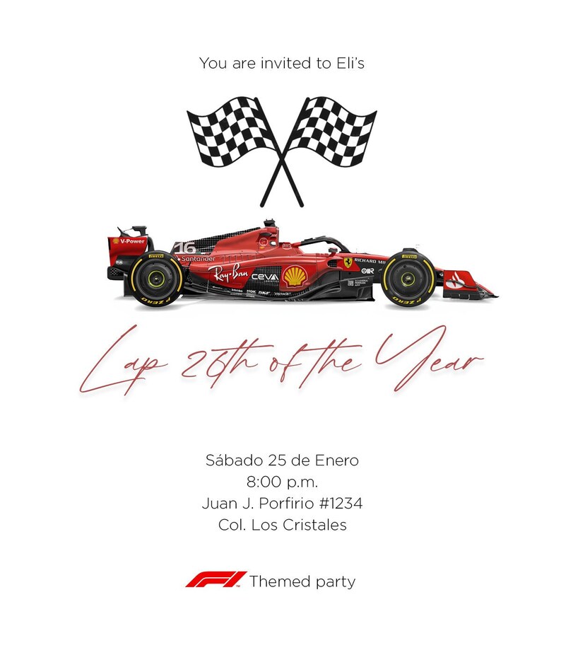 F1 Theme Party - Ferrari (photoshop File) - Etsy