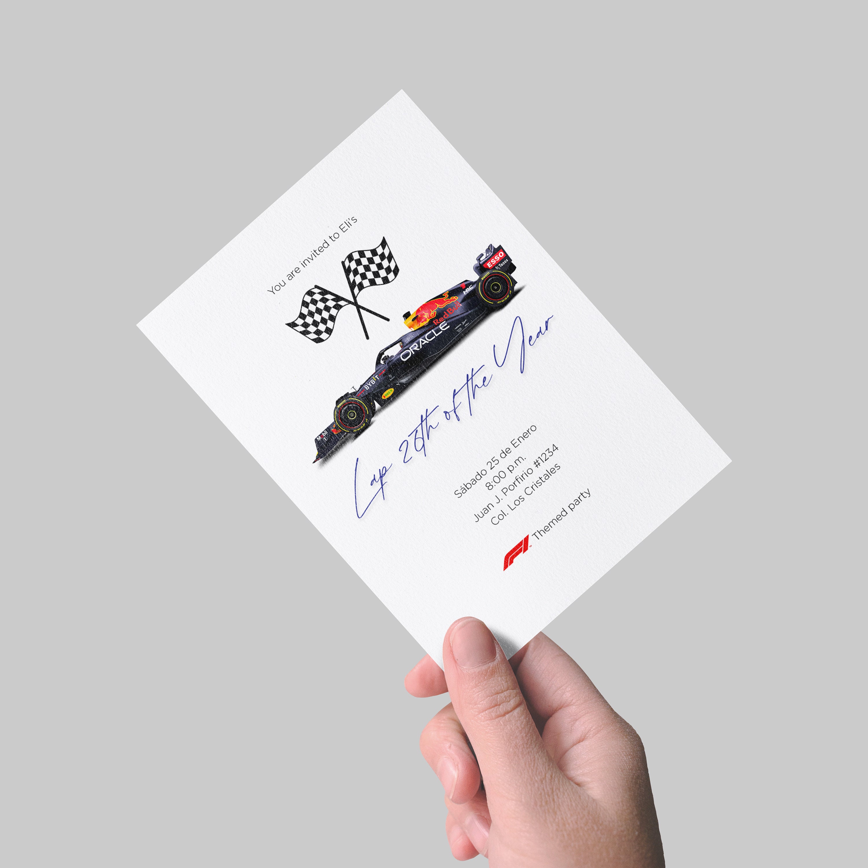 F1 Theme Party Invite - Redbull (phothoshop File) - Etsy