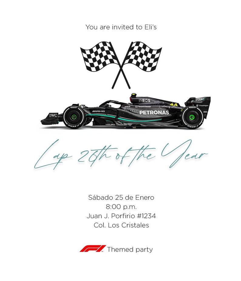 F1 Theme Party - Mercedes (photoshop File) - Etsy