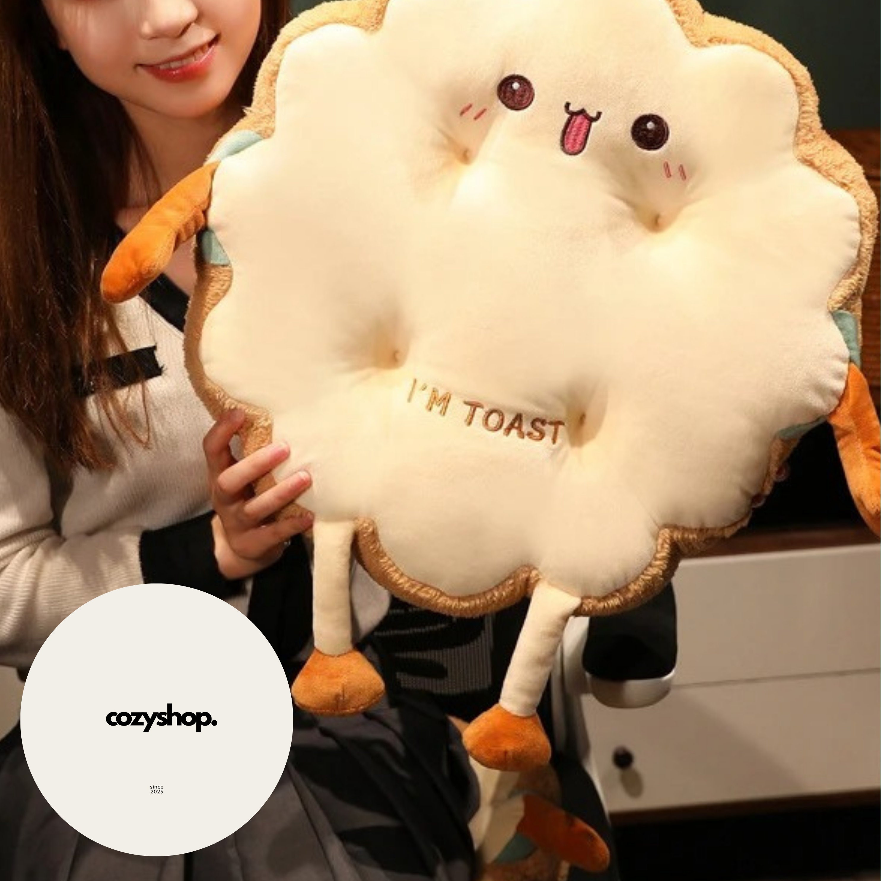 Bread Toast Cushion, Stuffed Memory Foam Sliced Bread Food Pillow, Sofa ...