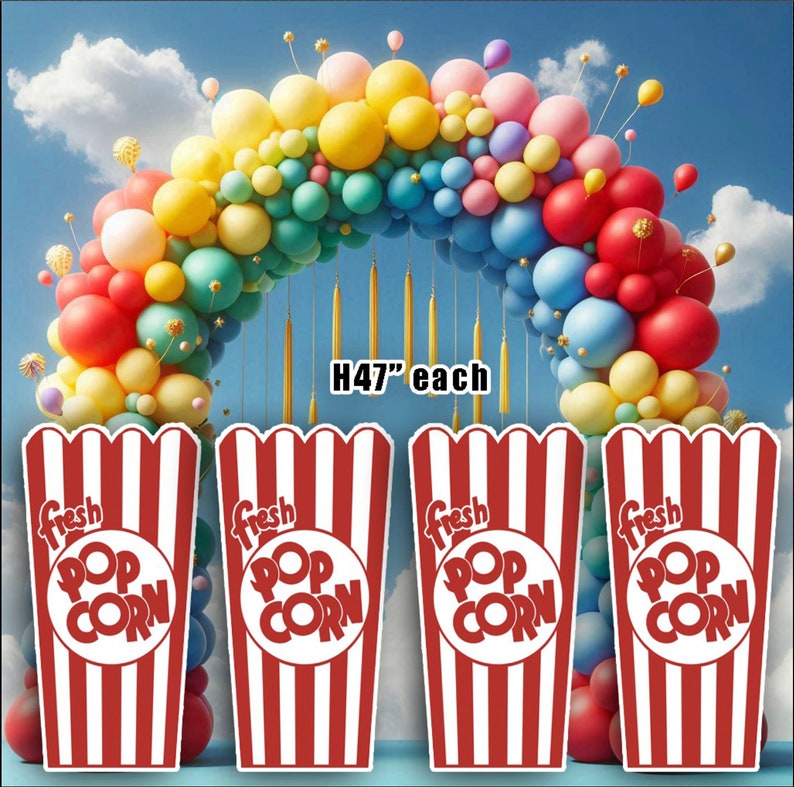 UP2102FS Circus Carnival 4ft Popcorn Panels Party Decorations Props ...