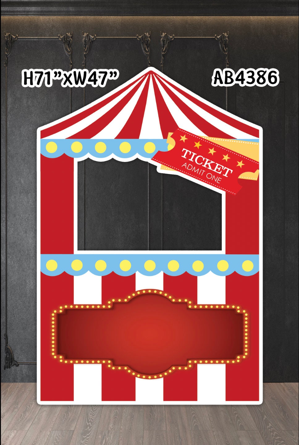 AB4386QS3(SB) Circus Carnival Ticket Booth Tent Party Decorations Props ...