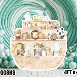 AB4008HS Watercolor Noah's Ark 4ft Party Decorations Props Coroplast ...