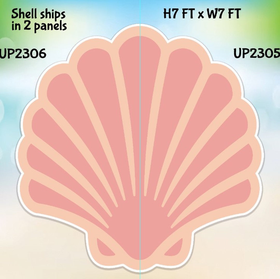 UP2305;2306(SB) Coral Peach 7X7 OCEAN SHELL Backdrop Party Decoration ...